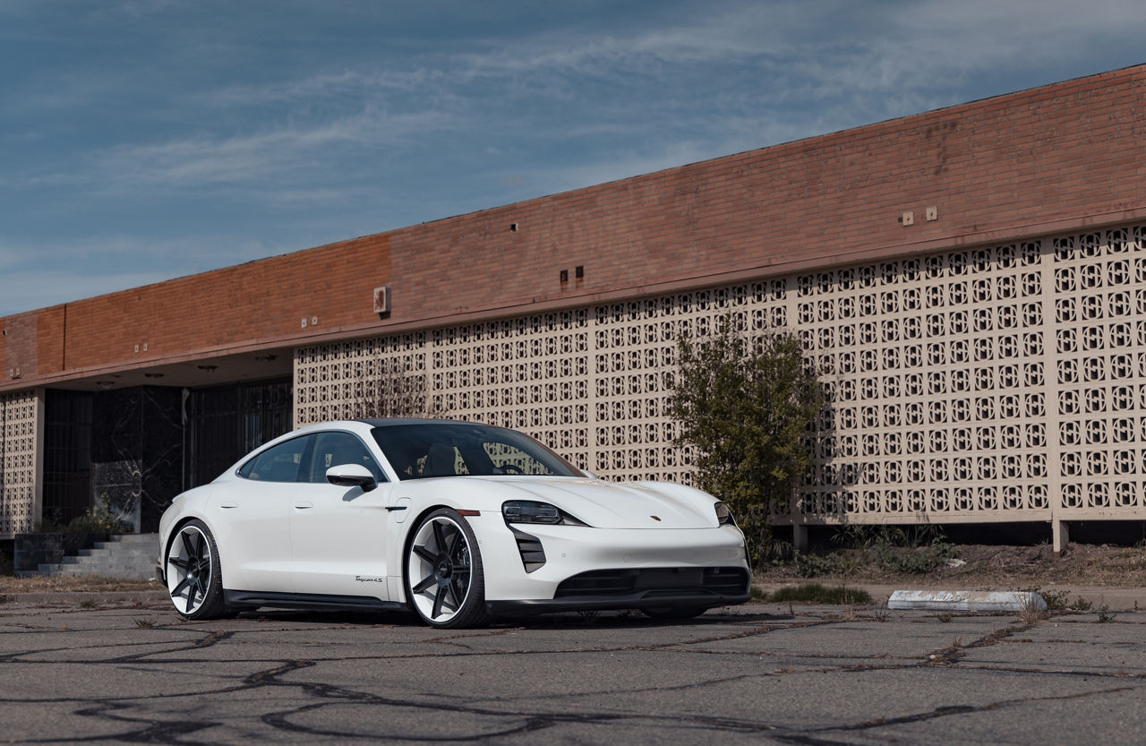 2022 Porsche Taycan - Rotiform FRA - White | Wheel Pros